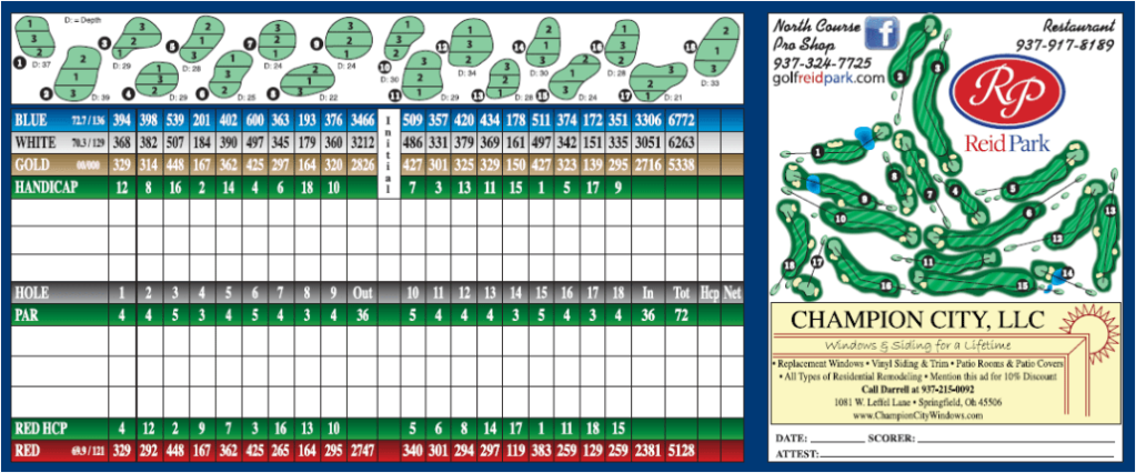Course Information - Reid Memorial Park Golf Course